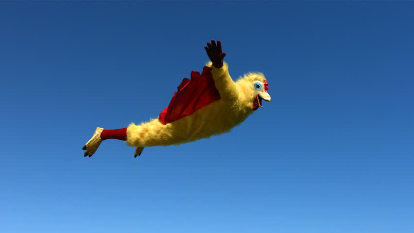 chicken flies into sky slow motion Stock Footage Video (100% Royalty ...