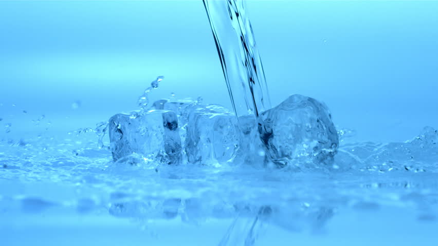 pouring water over ice cubes Stock Footage Video (100% Royalty-free ...