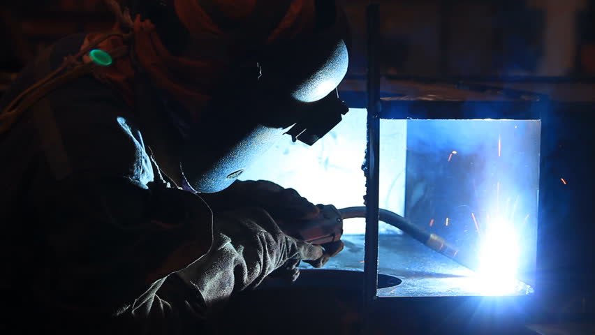 Welding arc iron structure of building construction Industrial Videos ...