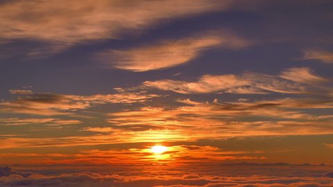 Brilliant Summit Dawn Above Flowing Cloud Stock Footage Video (100% ...