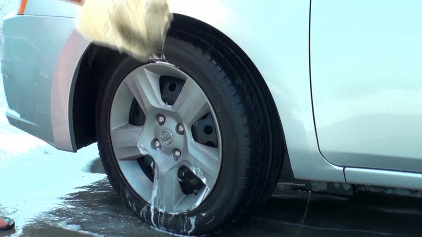 Washing the Tire of a Stock Footage Video (100% Royalty-free) 4604732 ...