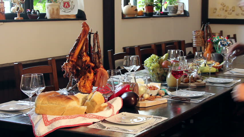 Traditional Balkan Food (balkan Restaurant) Stock Footage Video (100% ...