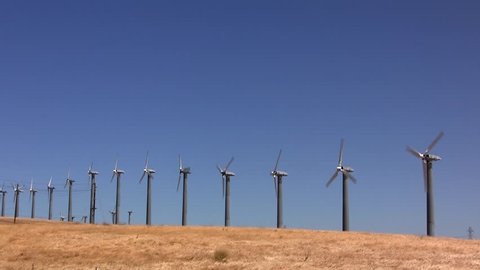 Wind Turbines Altamont Pass Wind Farm Stock Footage Video (100% Royalty ...