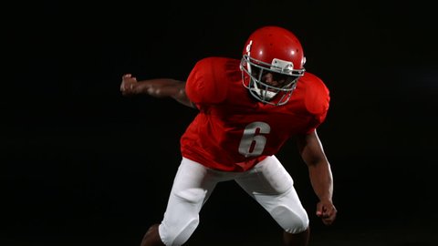 Football Player Running Towards Camera Slow Stock Footage Video (100% ...