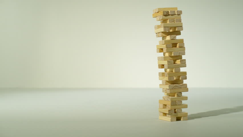 block tower collapsing shooting high speed Stock Footage Video (100% ...