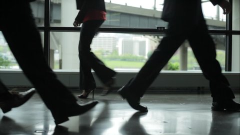Close Shot Businesspeople Walking Swiftly Down Stock Footage Video (100 ...