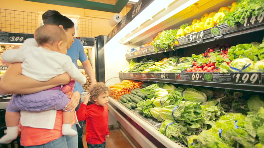 produce worker stocking grocery store shelves Stock Footage Video (100% ...