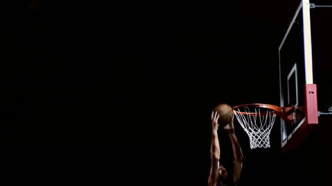 Basketball Player Dunks Ball Shadows Stock Footage Video (100% Royalty ...