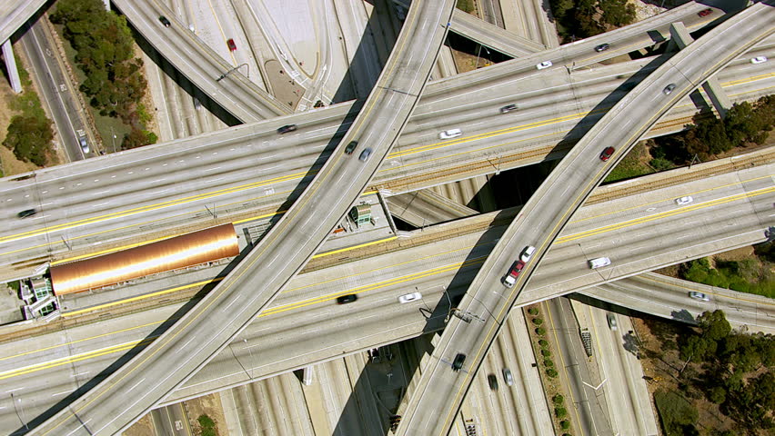 Aerial View of a Freeway Stock Footage Video (100% Royalty-free ...