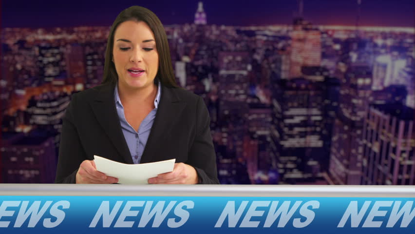 News Reporter Talking Studio Stock Footage Video (100% Royalty-free ...