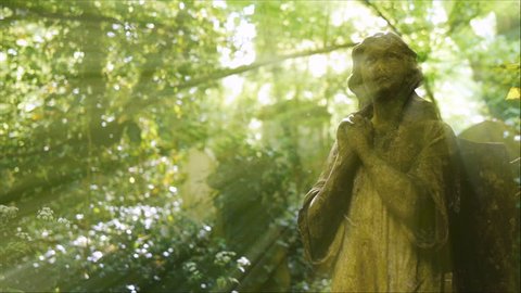 Backlit Angel Statue Camera Move Angel Stock Footage Video (100% ...