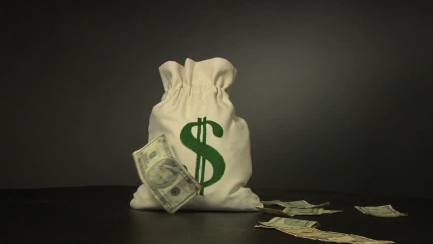 Money Bag and Falling Cash Stock Footage Video (100% Royalty-free ...
