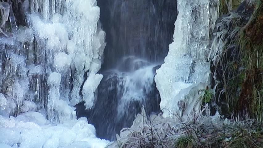 waterfall ice white blue winter cold Stock Footage Video (100% Royalty ...