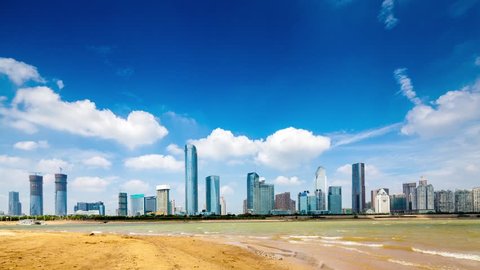 Big City Near Ocean Beach Vector Stock Vector (Royalty Free) 699834316 ...