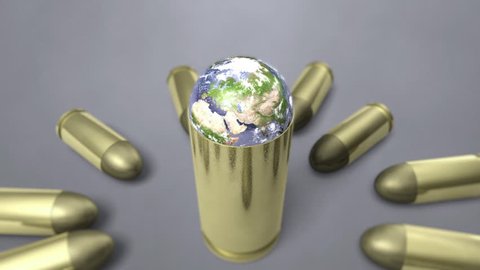 Planet Earth Bullet Shell Loop Stock Footage Video (100% Royalty-free ...