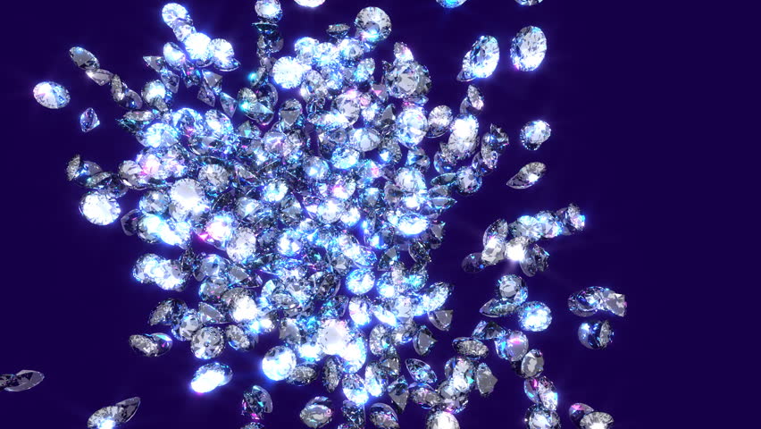 Falling, Bouncing Diamonds. Sparkling Diamonds Stock Footage Video (100 ...