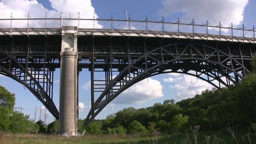 subway train crosses bridge over don Stock Footage Video (100% Royalty ...