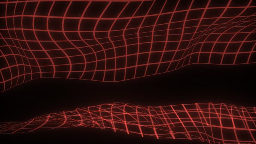 3d red wireframe grid landscape graphic Stock Footage Video (100% ...