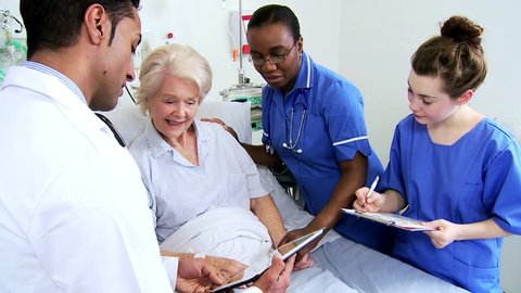 Medical Consultant Nurses Recording Recovery Process Stock Footage ...