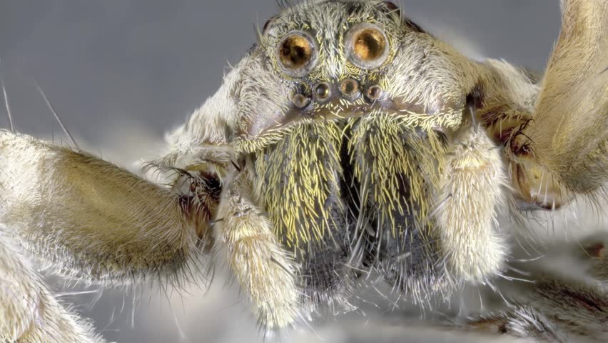Jumping Wolf Spider Magnification Stock Footage Video (100% Royalty ...
