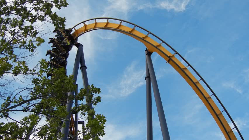 roller coaster ride amusement theme park Stock Footage Video (100% ...