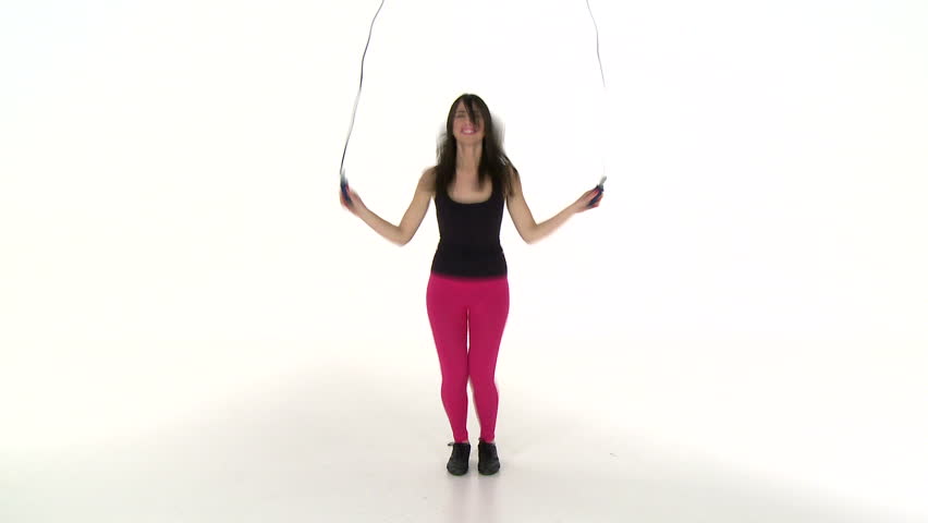 Attractive Young Woman Jumping Rope Stock Footage Video (100% Royalty ...