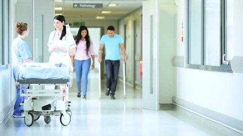 female surgeon doctor walk through hospital Stock Footage Video (100% ...