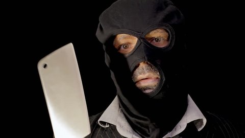 masked man robber criminal suddenly appears Stock Footage Video (100% ...