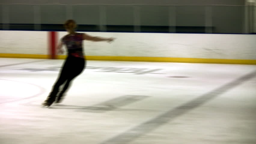 A Lovely Figure Skater Performs Stock Footage Video (100% Royalty-free ...