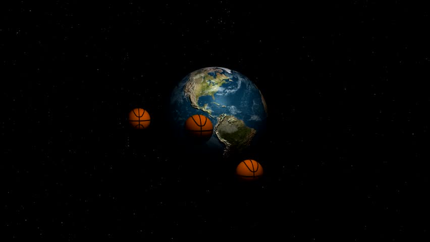 Basketball Satellites Revolving Around the Stock Footage Video (100% ...