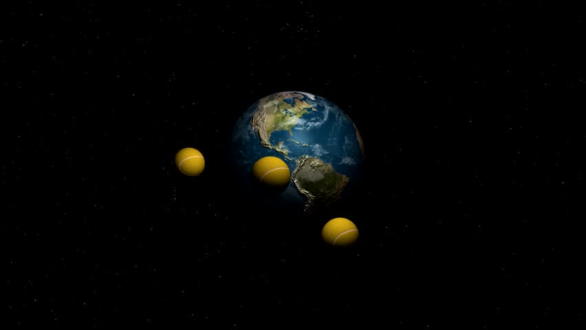 tennis ball satellites revolving around earth Stock Footage Video (100% ...