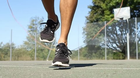 Close Feet Skipping Energetically Skipping Rope Stock Footage Video ...