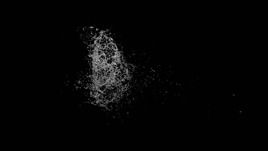 water splashing slow motion alpha matte Stock Footage Video (100% ...