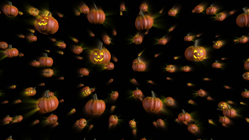 Halloween Pumpkins Falling Background Loop Stock Footage Video (100% ...