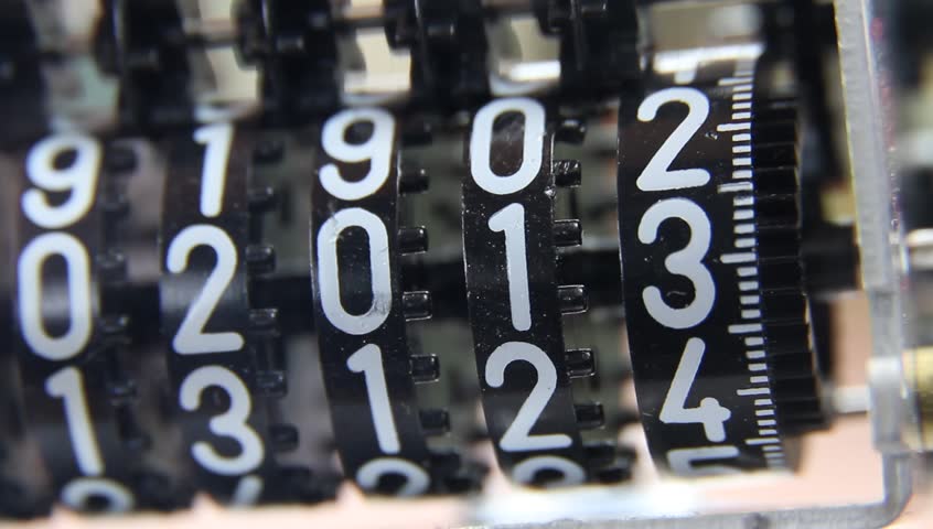 analog mechanical counter numbers that turned Stock Footage Video (100% ...