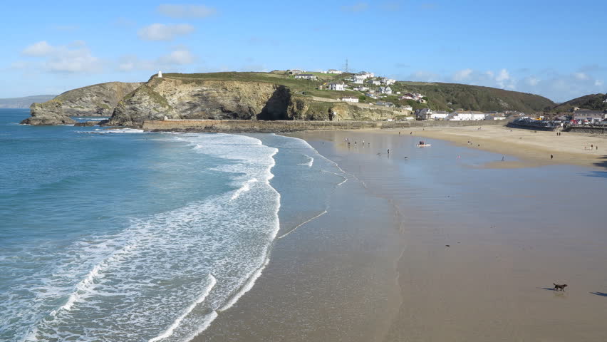 portreath incoming tide timelapse cornwall england Stock Footage Video ...
