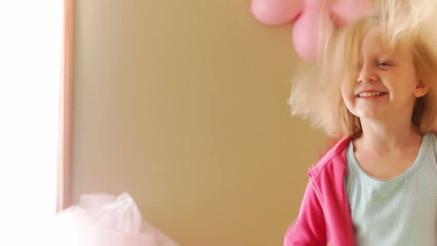 young girl jumps down on her Stock Footage Video (100% Royalty-free ...