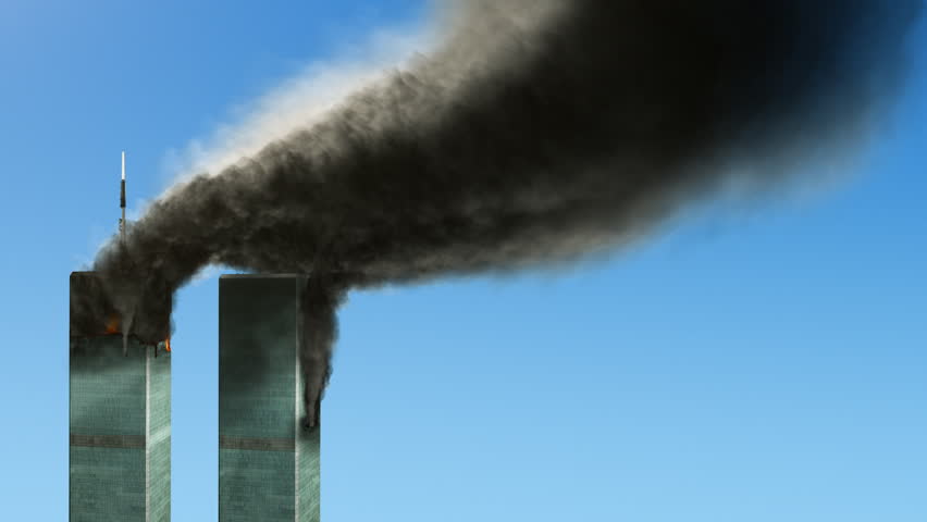 Burning World Trade Center Buildings Stock Footage Video (100% Royalty ...