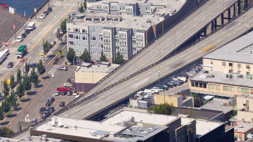 zooming time lapse seattle highway 99 Stock Footage Video (100% Royalty ...
