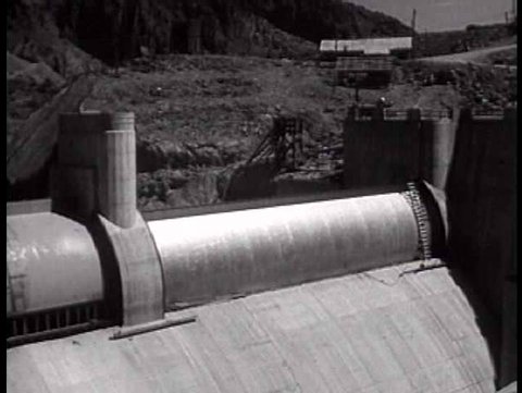 1930s Construction Spillways Intake Towers Boulder Stock Footage Video ...