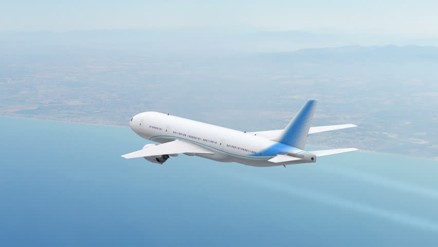 commercial jet airplane flies high altitude Stock Footage Video (100% ...