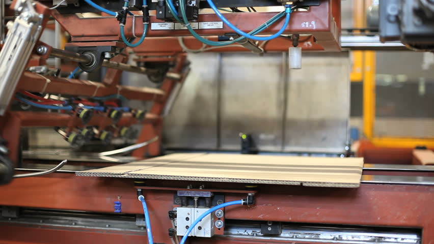 production line producing cardboard boxes Stock Footage Video (100% ...