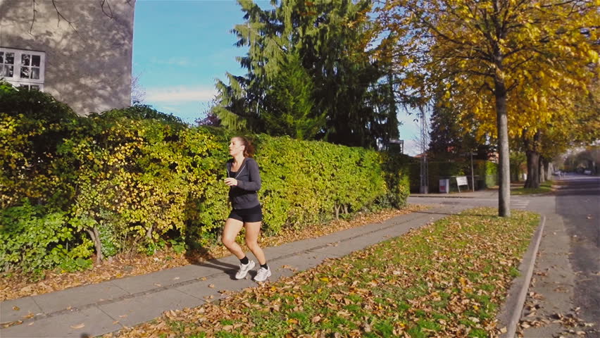 Exercise Run in a Residential Stock Footage Video (100% Royalty-free ...