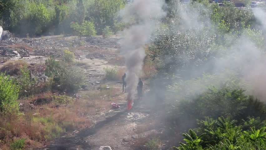 homeless people burn trash Stock Footage Video (100% Royalty-free ...