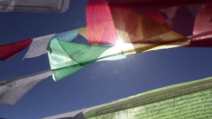 Yunnan -oct 13: Prayer Flags Stock Footage Video (100% Royalty-free ...