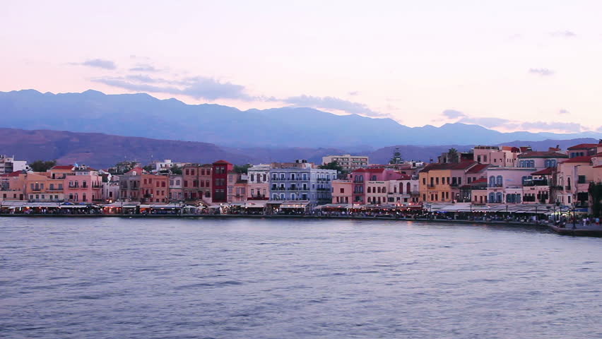 Chania Port in the Evening Stock Footage Video (100% Royalty-free ...