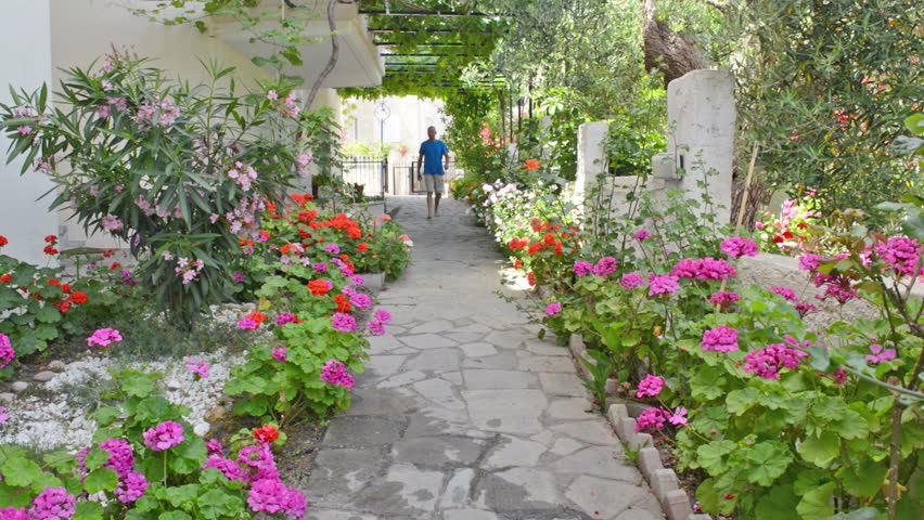 walking through flower garden Stock Footage Video (100% Royalty-free ...