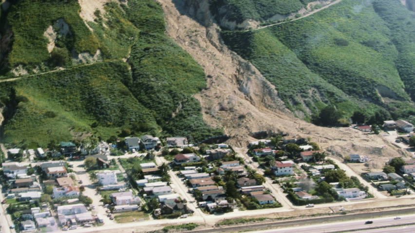 Aerial View of Landslide Destruction. Stock Footage Video (100% Royalty ...