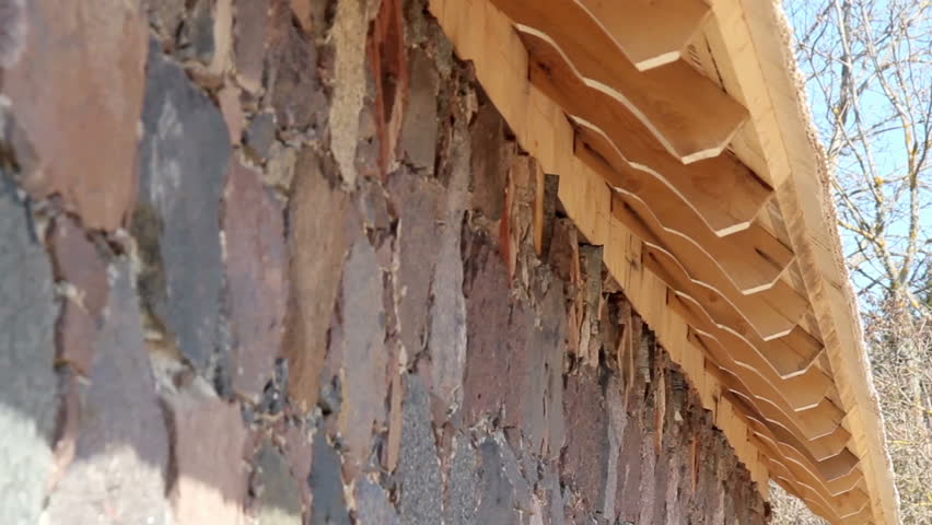 Wooden Rafters and Stone Wall Stock Footage Video (100% Royalty-free ...