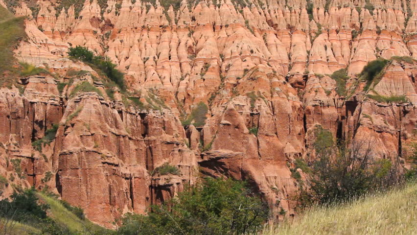 geologic shape rock erosion red ravine Stock Footage Video (100% ...